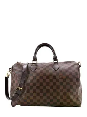 LOUIS VUITTON Louis Vuitton Speedy Bandouliere Damier 35 Satchel Brown