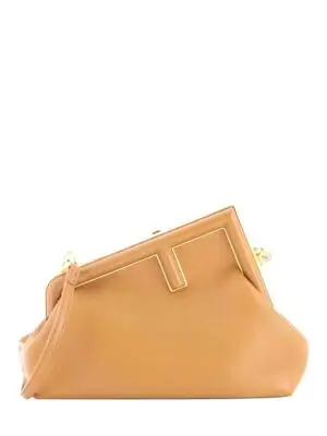 Fendi First Bag Leather Small Clutch Bag - Brown