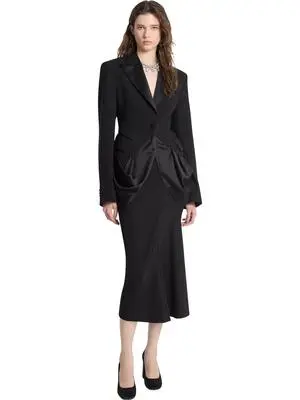 Michael Kors Stretch Wool Draped Tuxedo Blazer In Size By - Black