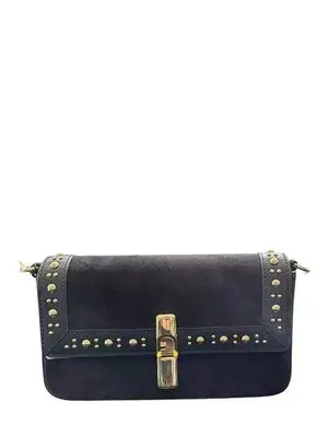 Furla Iride Studded Suede Crossbody Bag - Blue