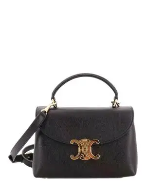 Celine Nino Top Handle Bag Leather Teen Satchel Black