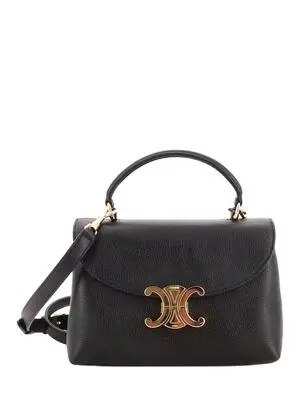Celine Celine Nino Leather Satchel Top Handle Bag Black