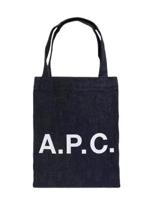 A.p.c. Logo-print Denim Tote Bag - Blue