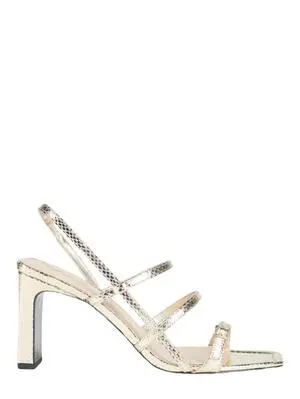 MAXCO. Snakeprint Metallic Heel Sandals - Nude