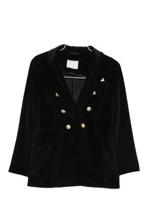 CIRCOLO 1901 Cotton Double-breasted Jacket - Black