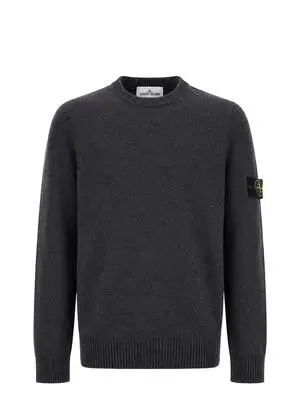 Stone Island Logo Patch Crewneck Sweater - Grey