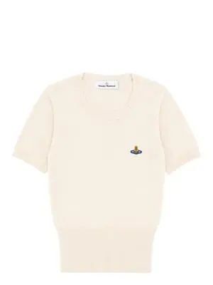 VIVIENNE WESTWOOD Bea Logo Knit Top - Ivory