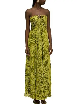 Cult Gaia Renay Strapless Dress - Chive