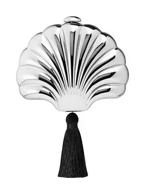 SIMONMILLER Small Metal Concha Clutch - Silver