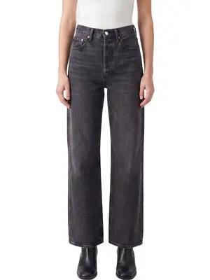 AGOLDE High-waisted Wide Leg Jeans - Black