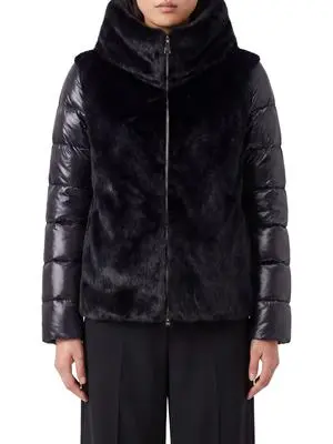 Herno Quilted Technical Fabric Short Down Jacket - Black