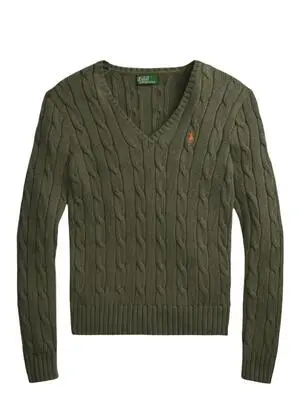 Polo Ralph Lauren Cable-knit V-neck Sweater - Green