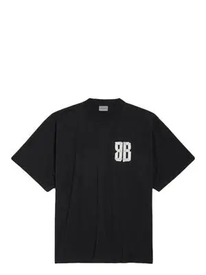 Balenciaga Glitter Tape Type Large Fit T-shirt - Black
