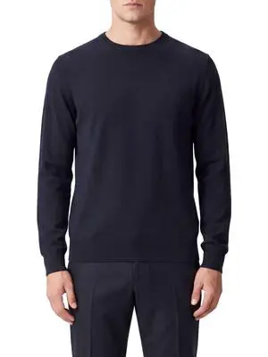 Brioni Cashmere And Silk Blend Crewneck Jumper - Navy