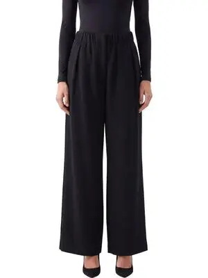 JIL SANDER JIL SANDER High-Waisted Viscose Blend Palazzo Trousers Black