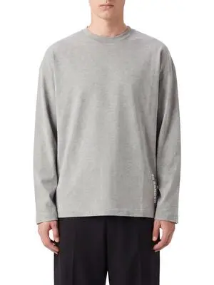 JIL SANDER Relaxed Fit Long-sleeved Cotton T-shirt With Logo - Grey