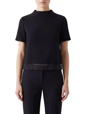 JIL SANDER Short Sleeve Sweater - Black
