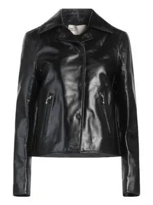 Tory Burch Minimalist Leather Jacket - Black