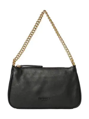 TWINSET Shoulder Bag With Metal Mesh Handle Black