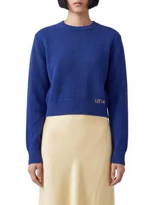 Loewe Long-sleeved Wool Crewneck Jumper - Blue