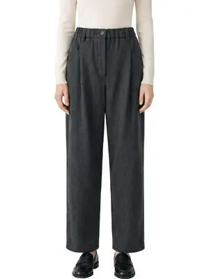 Brunello Cucinelli Brunello Cucinelli High-Waisted Straight-Leg Wool-Blend Trousers Grey