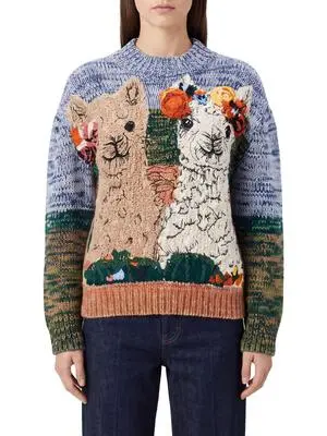 STELLA MCCARTNEY Stella McCartney Multicolor Alpaca Intarsia Knit Sweater