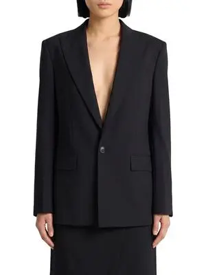 Dsquared2 Cropped Single-breasted Wool Blend Blazer With Cut-out Details - Black