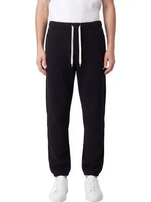 AUTRY Cotton Jogging Trousers With Elasticated Waist And Embroidered Logo - Black