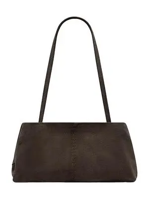 ST. AGNI Origami Medium Suede Shoulder Bag - Coffee