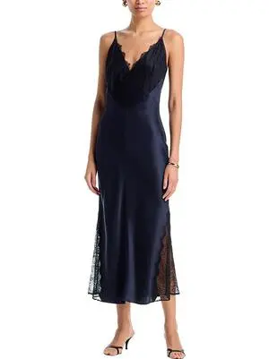 ANINE BING Judy Lace Panel Slip Dress