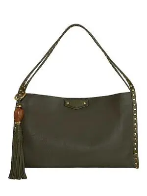 Rebecca Minkoff Dylan Medium Studded Leather Shoulder Bag - Olive