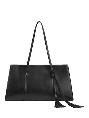 REFORMATION Elena Leather Tote Bag - Black Leather