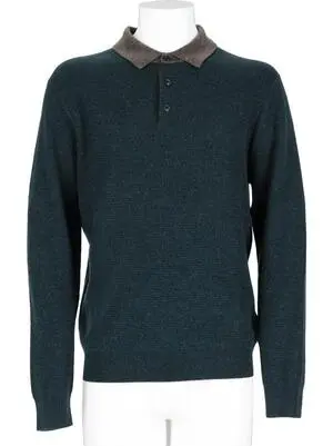 Paul Smith Merino Wool Silk Alpaca Polo Shirt - Green