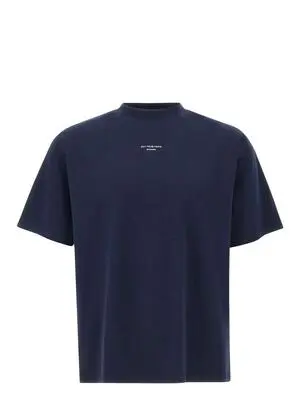 Drole De Monsieur Cotton Crewneck Graphic T-shirt - Navy