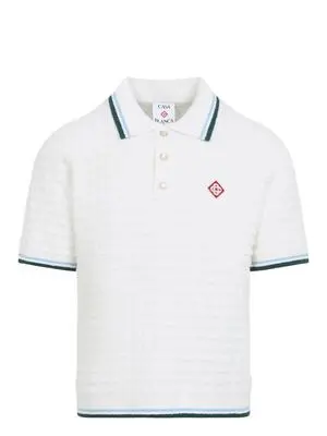 Casablanca Cotton-nylon Polo Shirt - White