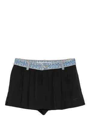 Alexander Wang Pleated Mini Shorts - Black