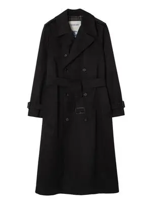 Burberry Long Gabardine Hoxton Trench Coat - Black