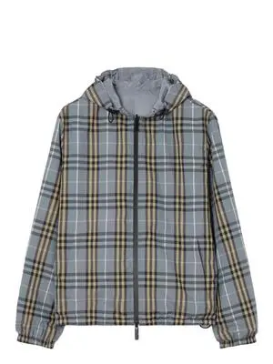 Burberry Reversible Check Newport Hooded Jacket - Wave Blue
