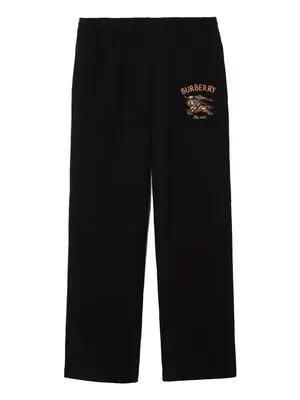 Burberry Knight Check Cotton Track Pants - Black