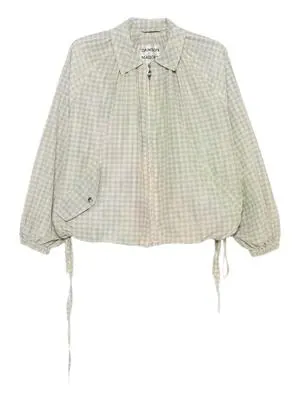 DAMSON MADDER Lailah Gingham-print Bomber Jacket - Neutrals
