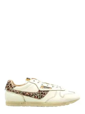 AUTRY Windspin Leopard-print Panelled Leather Sneakers