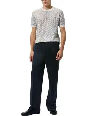 MISSONI Missoni Tone-On-Tone Chevron Cotton And Viscose Trousers