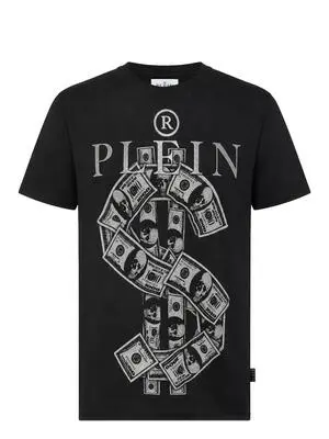 Philipp Plein Jersey T-shirt Plein Dollar - Black