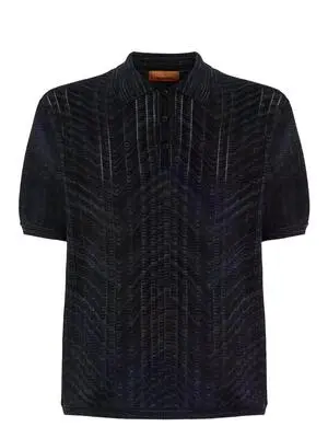 MISSONI Openwork Knit Cotton And Viscose Polo Shirt