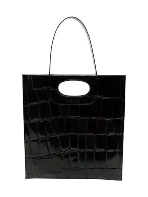 GHERARDINI Croc-effect Tote Bag - Black
