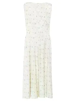 DÔEN Adelana Floral-print Midi Dress - Neutrals