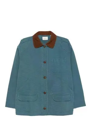 DÔEN Pascual Contrast-collar Jacket - Blue