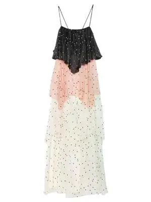 Aje Songstress Polka-dot Ruffled Gown - Neutrals