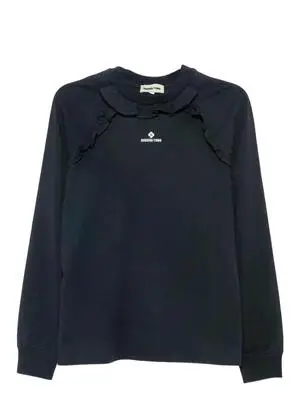 SHUSHU/TONG Ruffle-trimmed Long-sleeve T-shirt - Blue