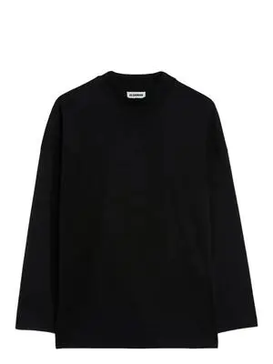 JIL SANDER Cotton Mock-neck T-shirt - Black